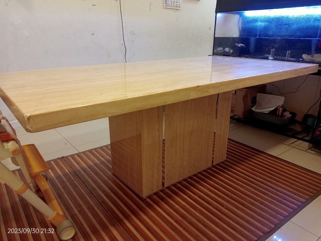 7ft Marble Dining Table, Furniture & Home Living, Furniture, Tables ...