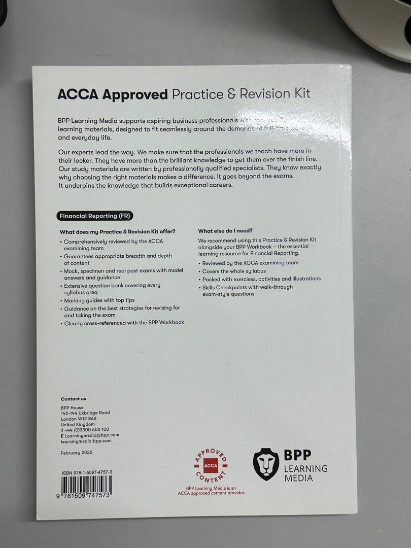 ACCA BPP & KAPLAN EXERCISE REVISION KIT (F7, F8, FR, AA), Hobbies & Toys, Books & Magazines ...