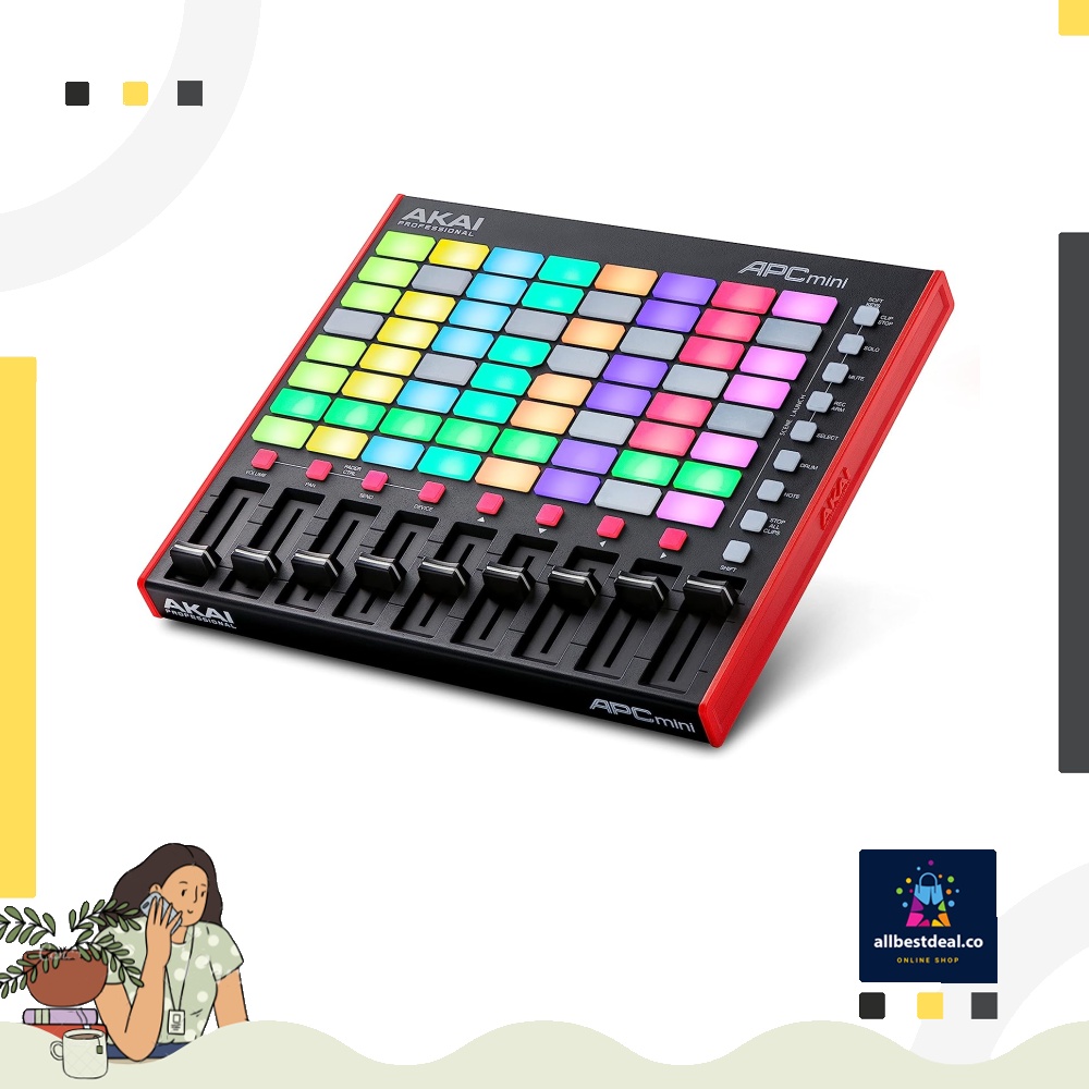 AKAI Professional APC Mini MK2 - USB MIDI Pad Controller for Clip ...