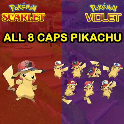 All 8 Caps Pikachu - Pokemon Scarlet & Violet, Video Gaming, Video ...