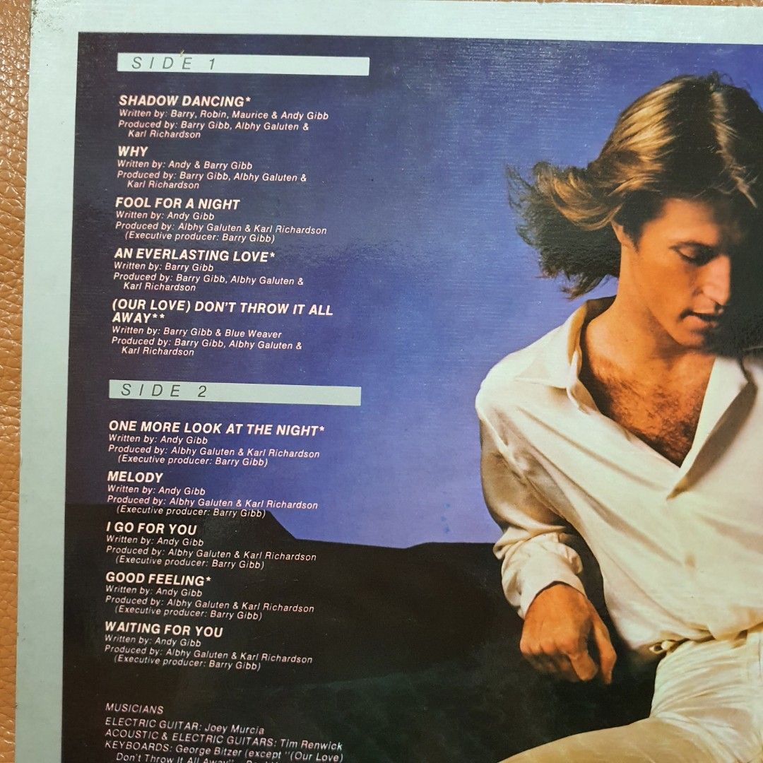 Andy Gibb - Shadow Dancing Vinyl Record LP, Hobbies & Toys, Music ...