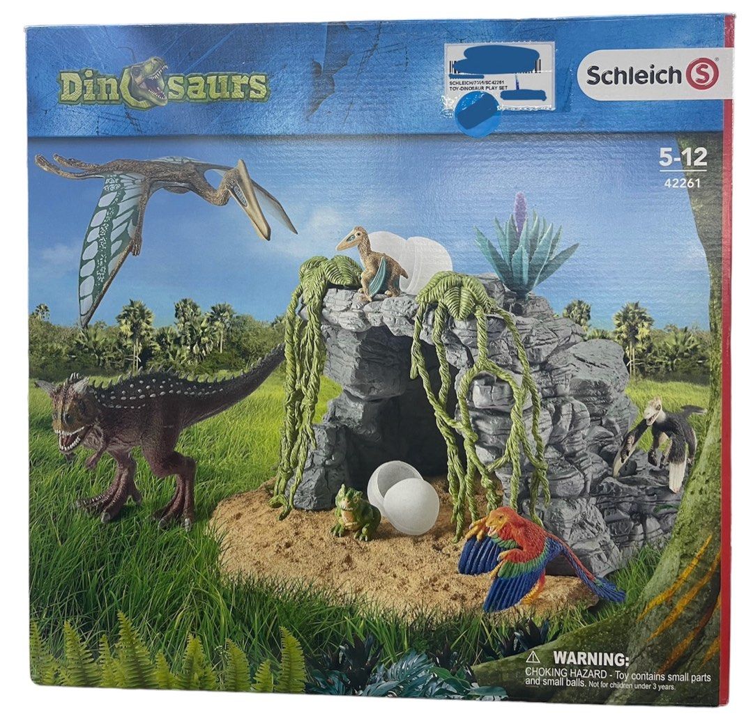 Authentic SCHLEICH Dinosaur Play Set With Cave Toy, Hobbies & Toys ...