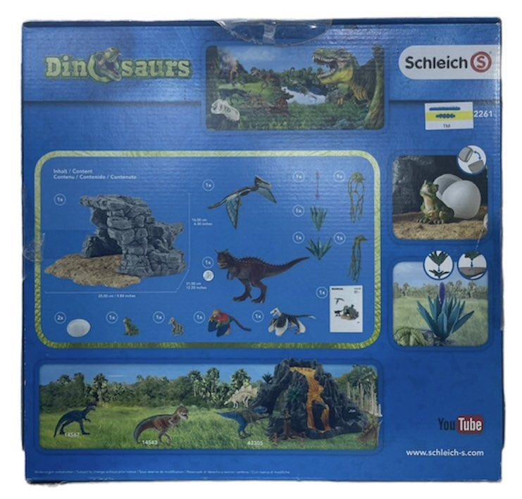 Authentic SCHLEICH Dinosaur Play Set With Cave Toy, Hobbies & Toys ...