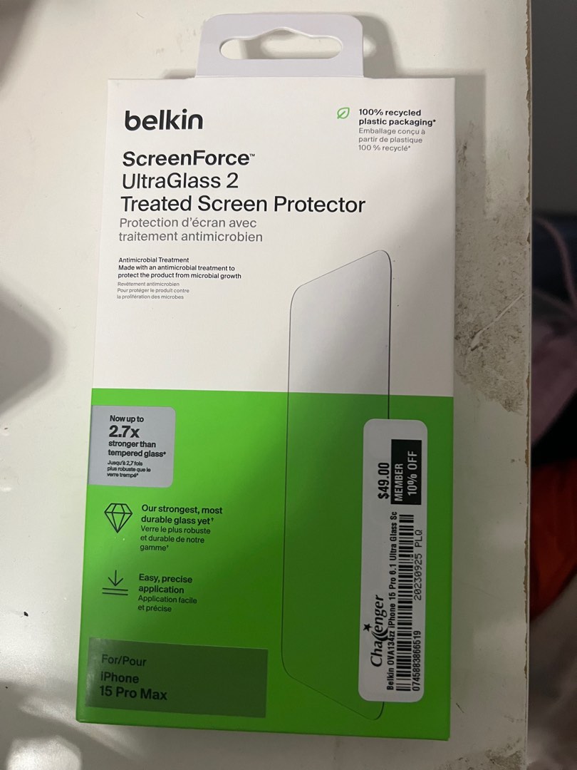 Belkin ScreenForce UltraGlass 2 Iphone 15 Pro Max, Mobile Phones & Gadgets, Mobile & Gadget ...