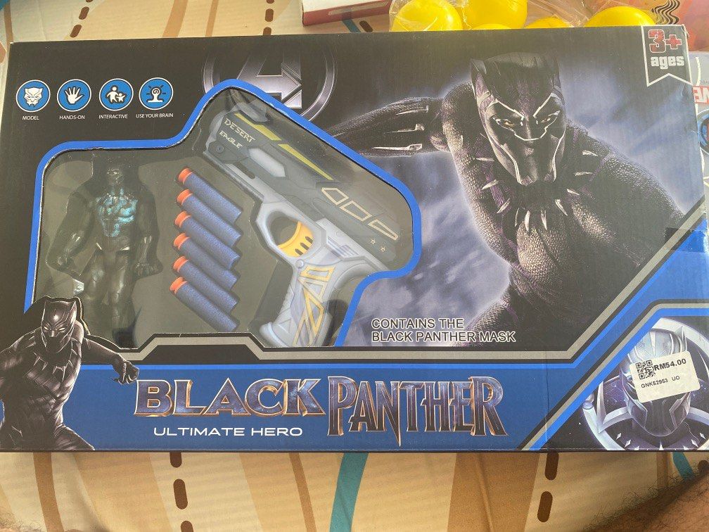 Black panther gun and mask, Hobbies & Toys, Toys & Games on Carousell