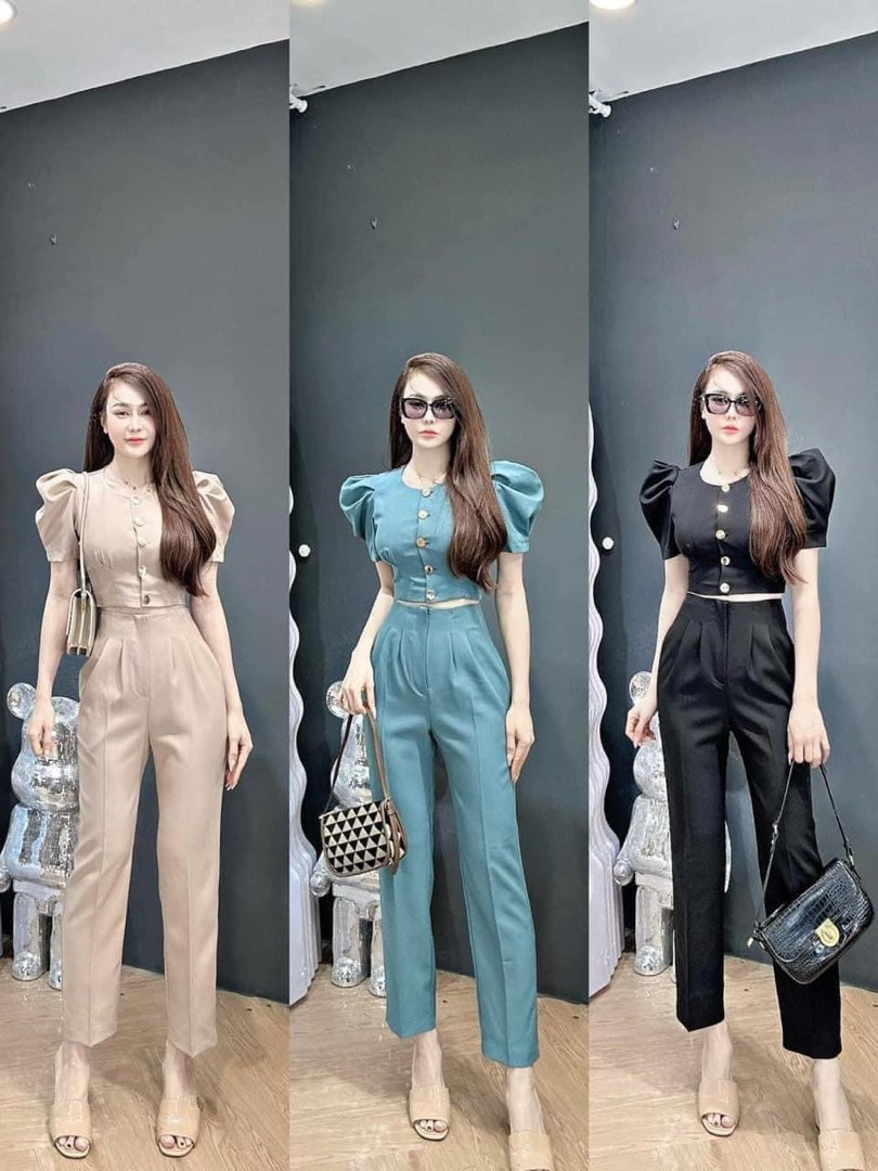 Black two piece co-ord office set, Women's Fashion, Dresses & Sets ...