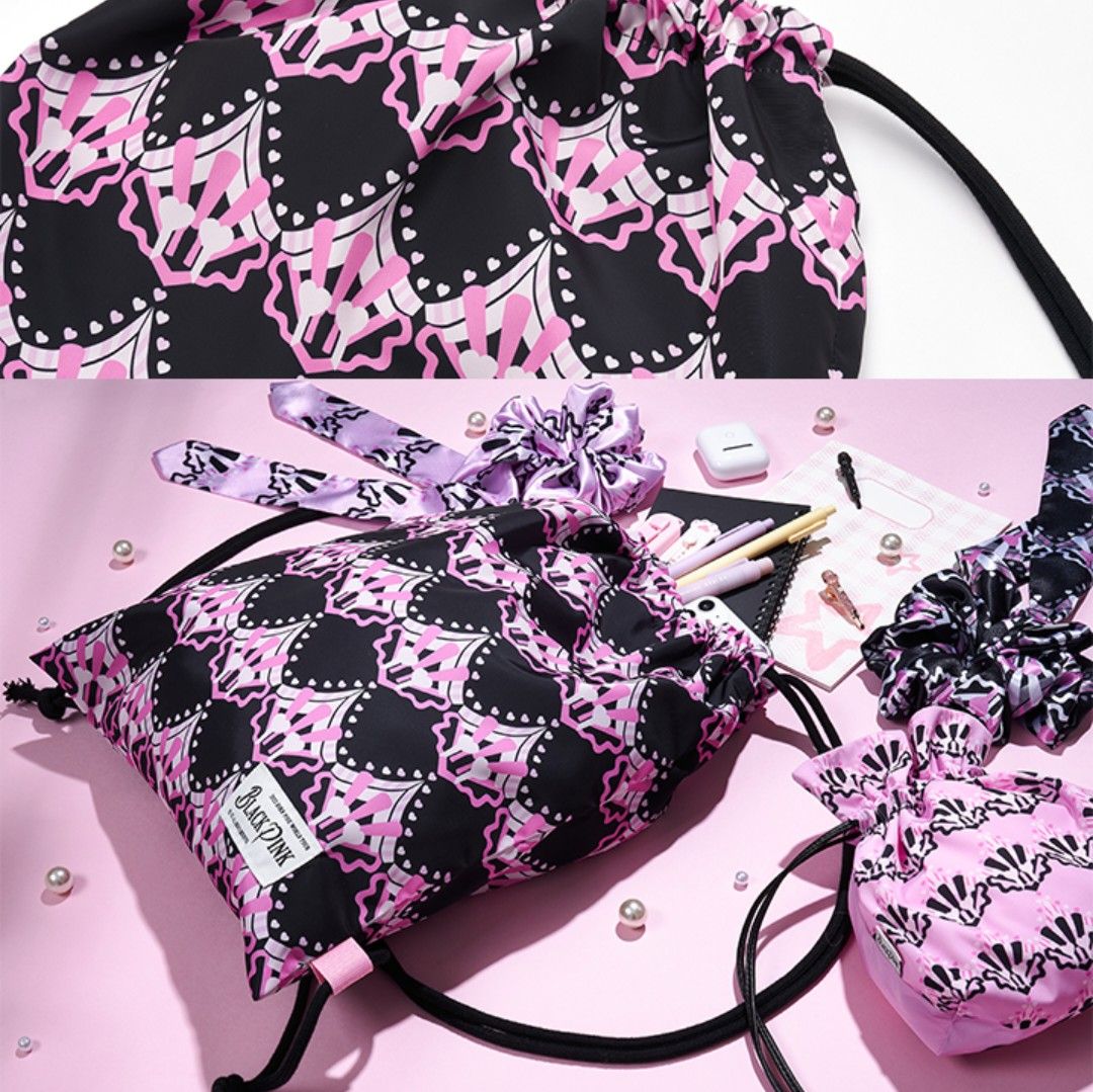 BlackPink Official Drawsteing Backpack, Hobbies & Toys, Memorabilia ...