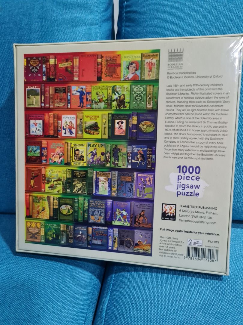 Bodleian Libraries: Rainbow Bookshelves 1000pcs Jigsaw Puzzle, Hobbies & Toys, Toys & Games on ...