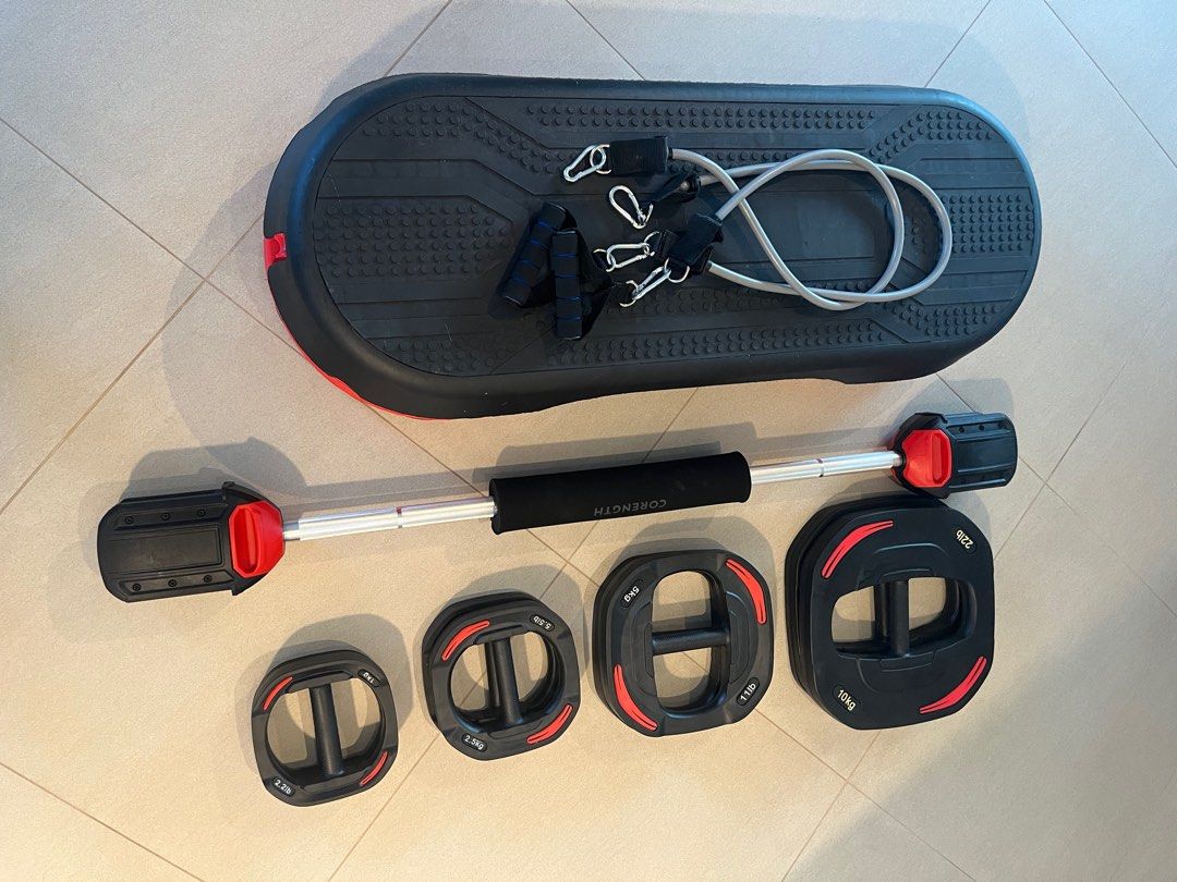 Body pump bar and weight set, Sports Equipment, Exercise & Fitness ...