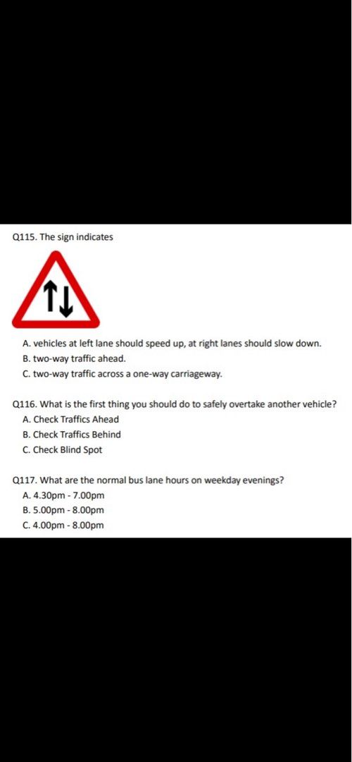 BTT (Basic Theory Test) Driving Theory Practice Questions & Answer ...
