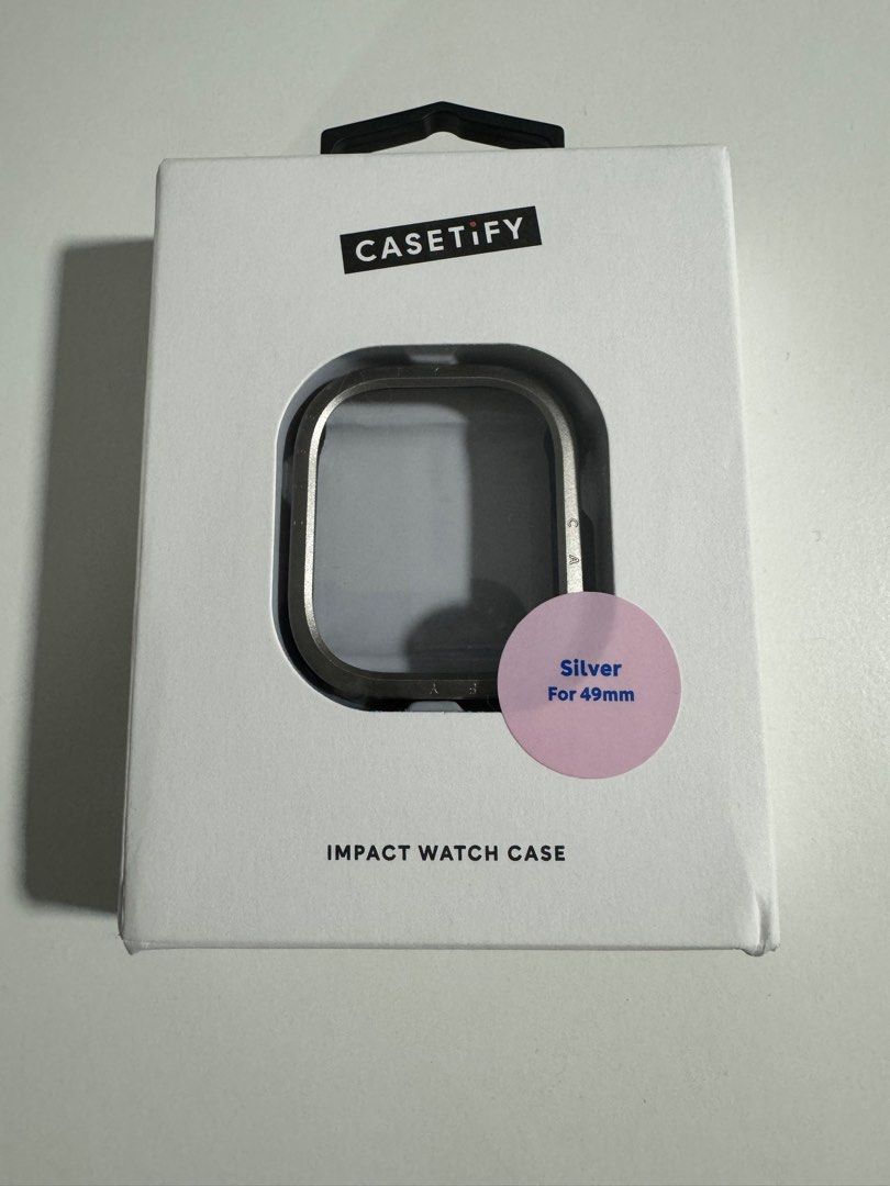 Casetify Metallic Impact Case with Screen Protector - Silver (49mm Ultra, Ultra 2), Mobile ...