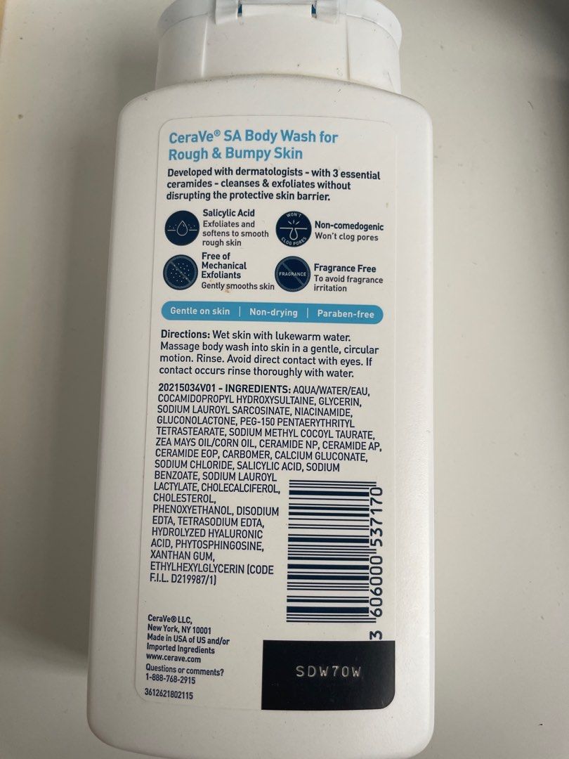 Cerave SA Body wash, Beauty & Personal Care, Bath & Body, Bath on Carousell