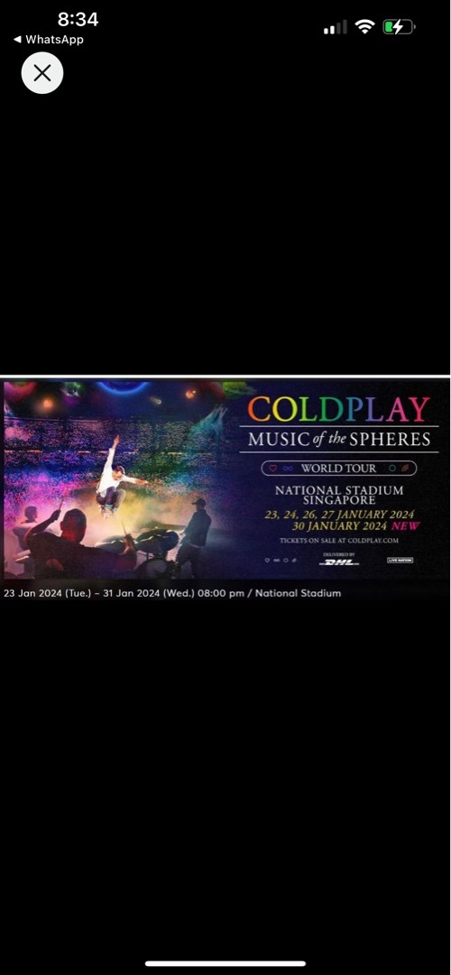 Coldplay Standing Pen 26 Jan 2024, Tickets & Vouchers, Event Tickets on ...