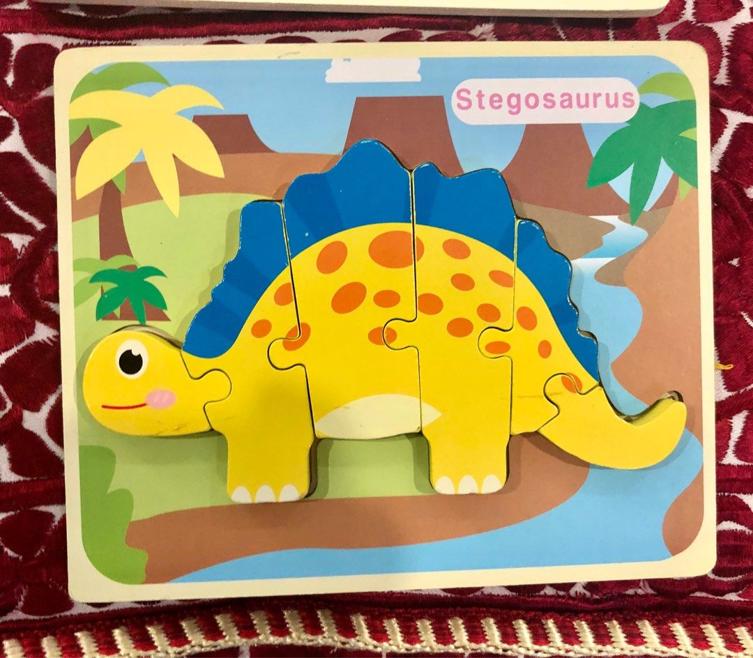 Dinosaur wooden puzzle, Hobbies & Toys, Toys & Games on Carousell
