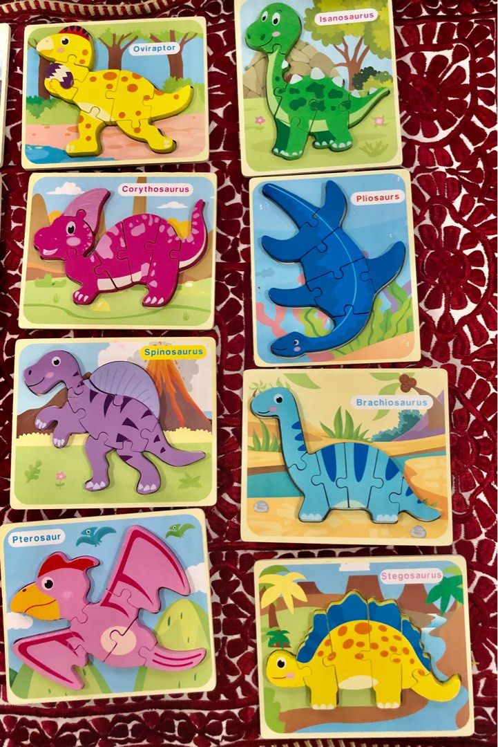 Dinosaur wooden puzzle, Hobbies & Toys, Toys & Games on Carousell