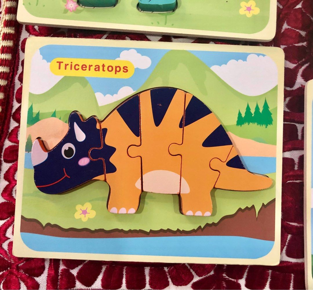 Dinosaur wooden puzzle, Hobbies & Toys, Toys & Games on Carousell