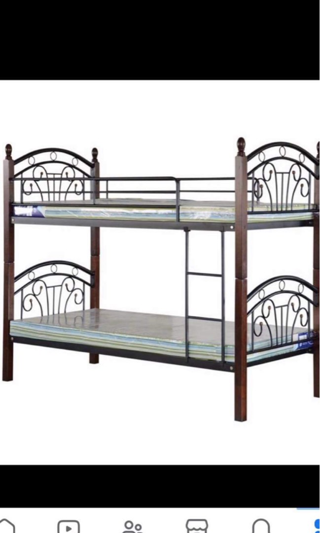 Double Deck Single Size Bed Frame, Furniture & Home Living, Furniture ...
