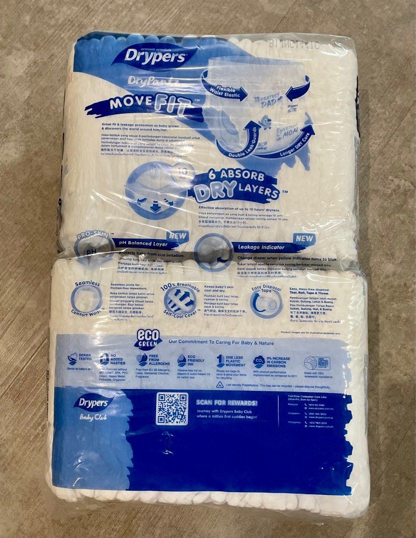 Drypers Drypantz XL diapers, Babies & Kids, Bathing & Changing, Diapers ...