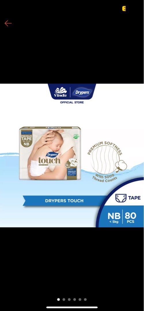 Drypers touch NB, Babies & Kids, Bathing & Changing, Diapers & Baby ...