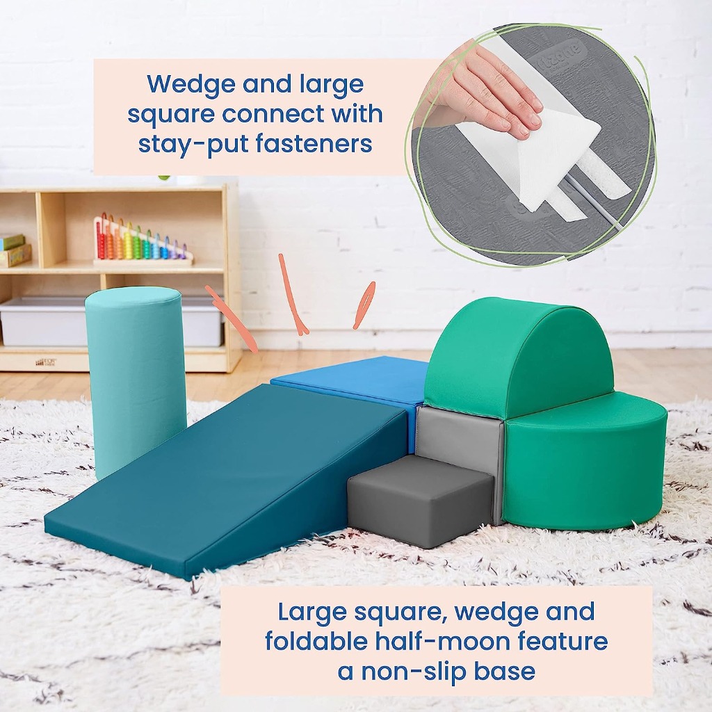 ECR4Kids SoftZone Crawl and Climb Playtime, Soft Foam Activity Playset ...