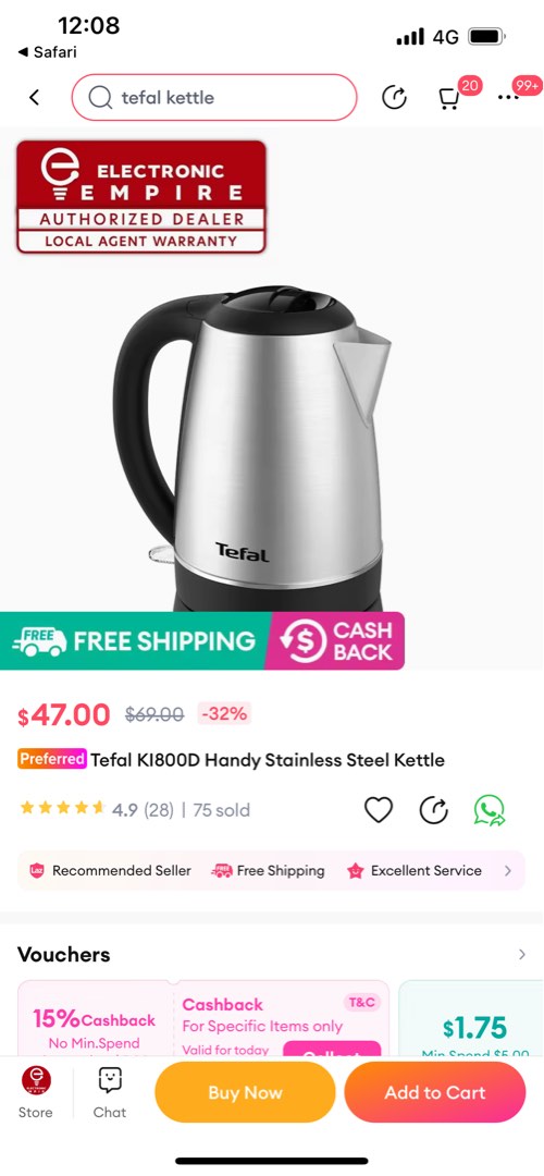 Electric Kettle, TV & Home Appliances, Kitchen Appliances, Kettles ...