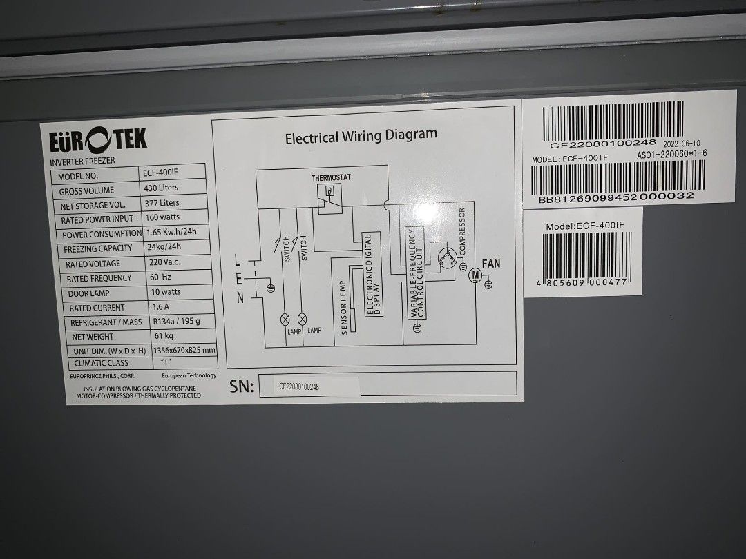 Eurotek Inverter Chest Freezer, TV & Home Appliances, Kitchen ...
