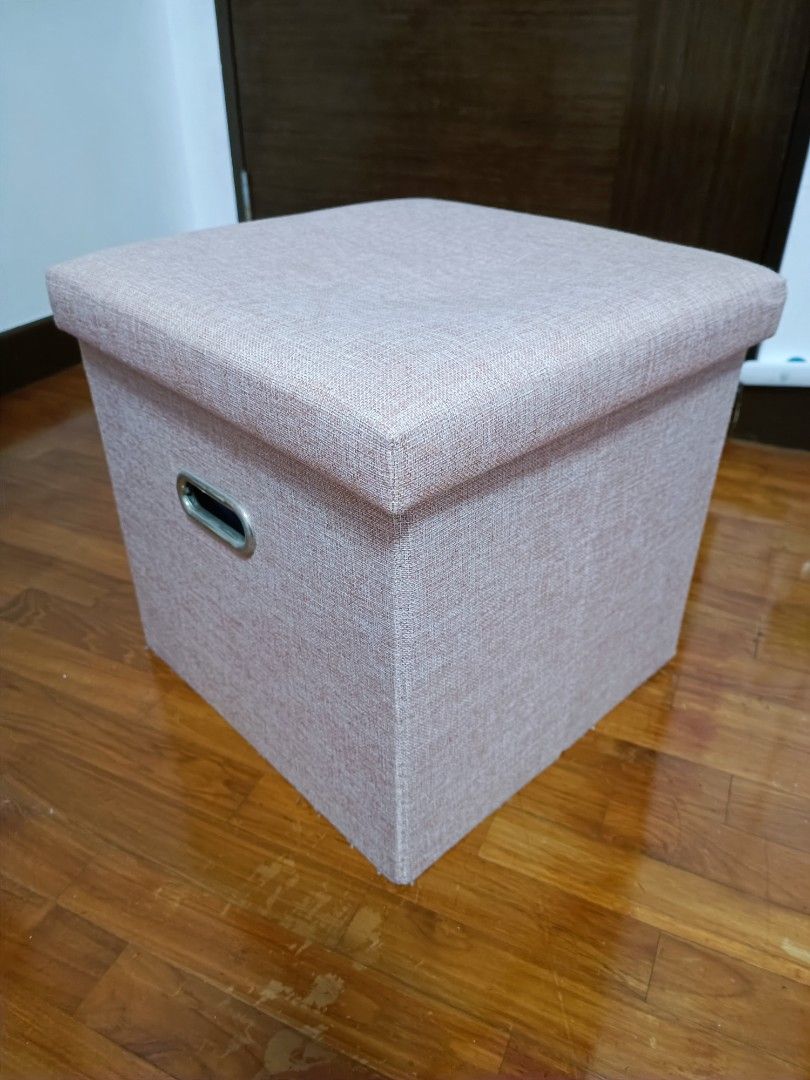 Foldable fabric storage stool, Furniture & Home Living, Home ...