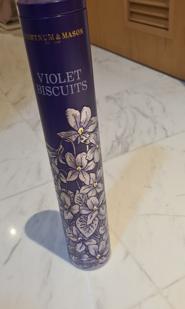 Fortnum and Mason Violet Biscuits Tin can, Furniture & Home Living ...