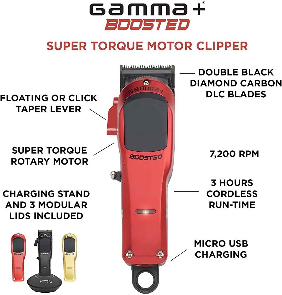 Gamma+ Boosted Clipper with Super Torque Motor free fade brush, Beauty & Personal Care, Hair on ...