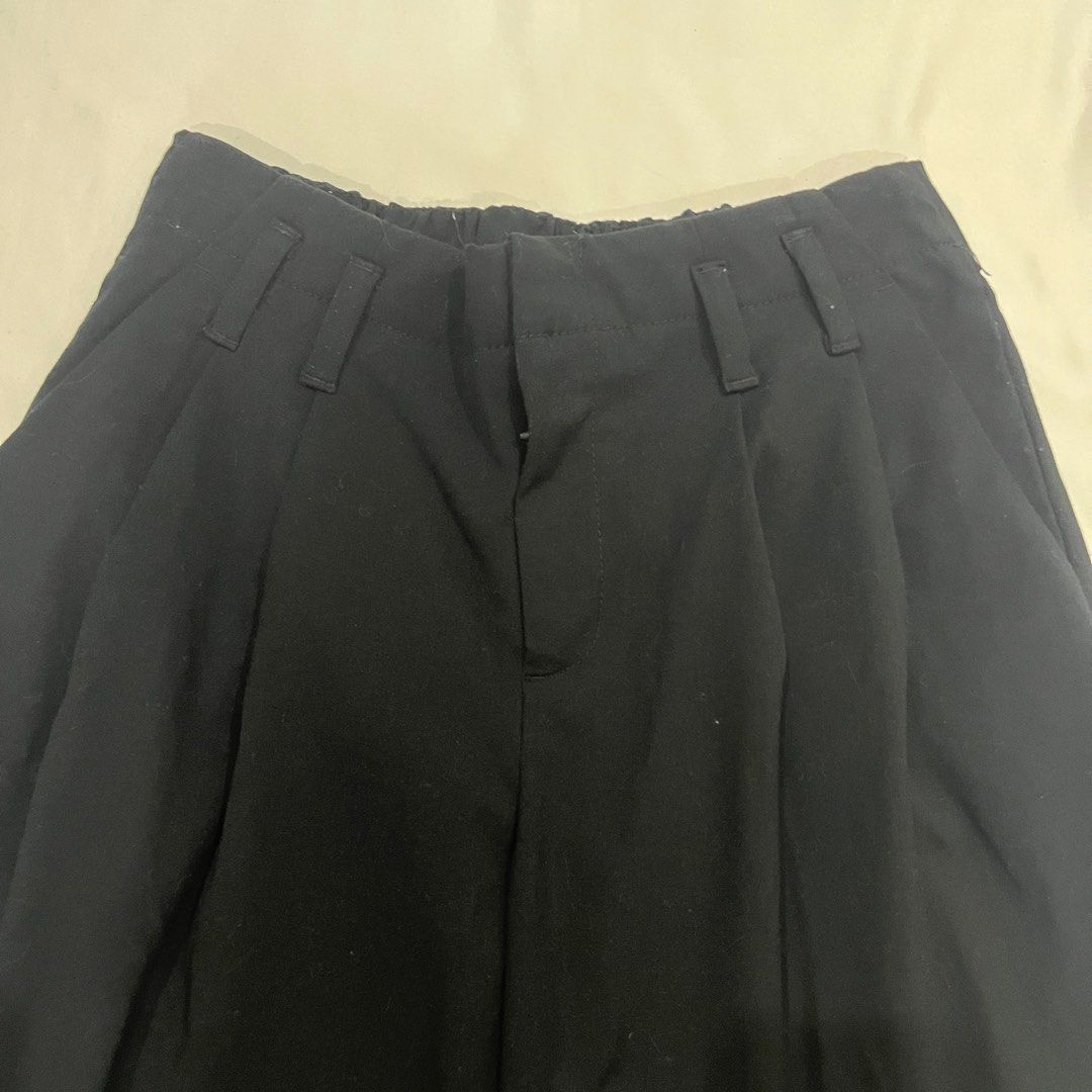 gap black hw pleated culottes straight cut wide leg, Women's Fashion ...