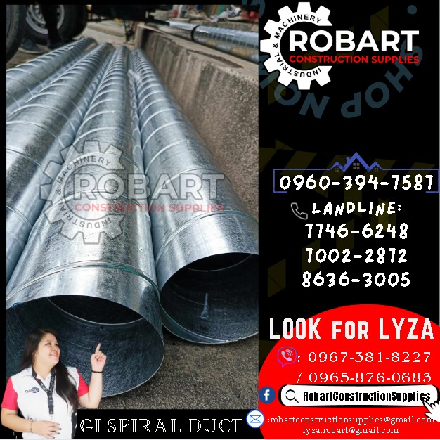 GI Spiral Duct, Commercial & Industrial, Construction Tools & Equipment ...
