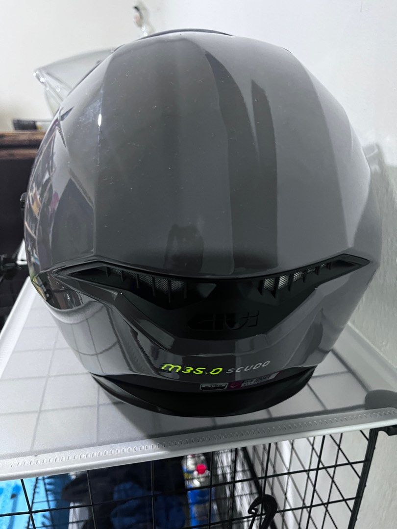 Givi m.35 scudo grey open face helmet, Auto Accessories on Carousell