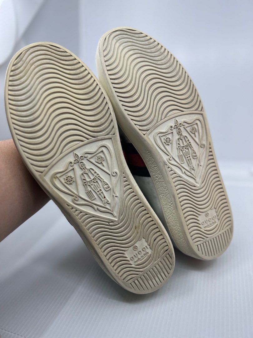 Gucci Limited Edition Ace Leather Metallic Silver Trainers, Women's ...