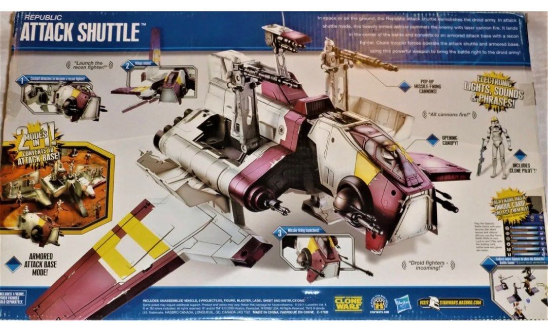 Hasbro Star Wars Republic Attack Shuttle, Hobbies & Toys, Toys & Games ...