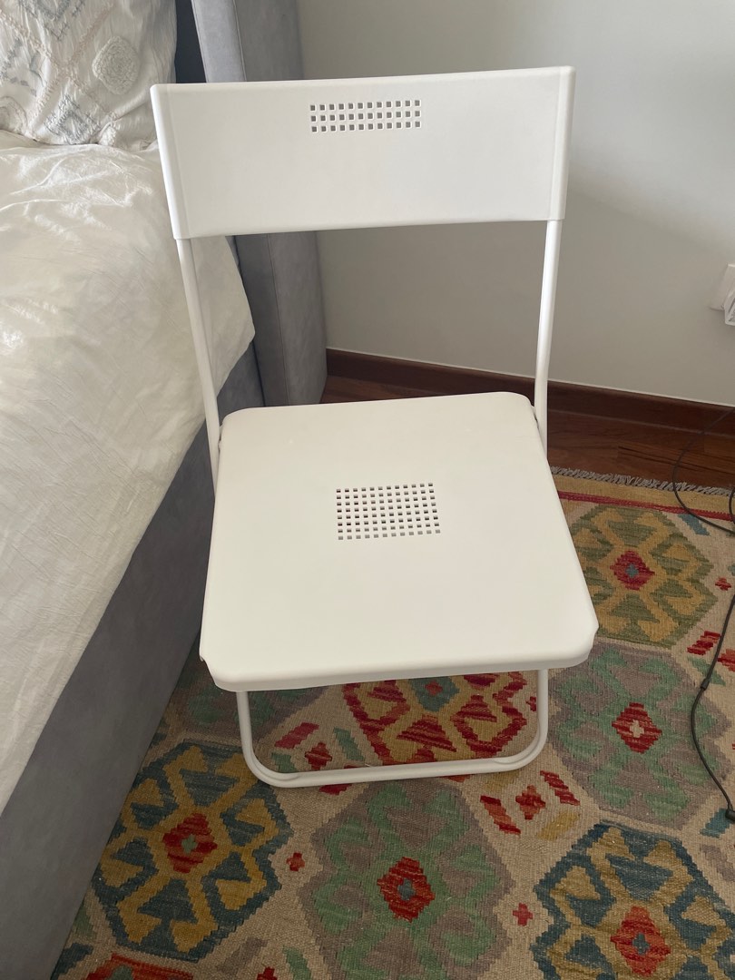 Ikea Fejan white foldable chair, Furniture & Home Living, Furniture ...