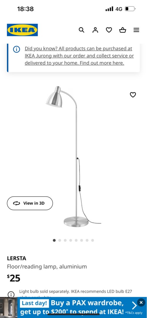 IKEA stand lamp, Furniture & Home Living, Lighting & Fans, Lighting on ...