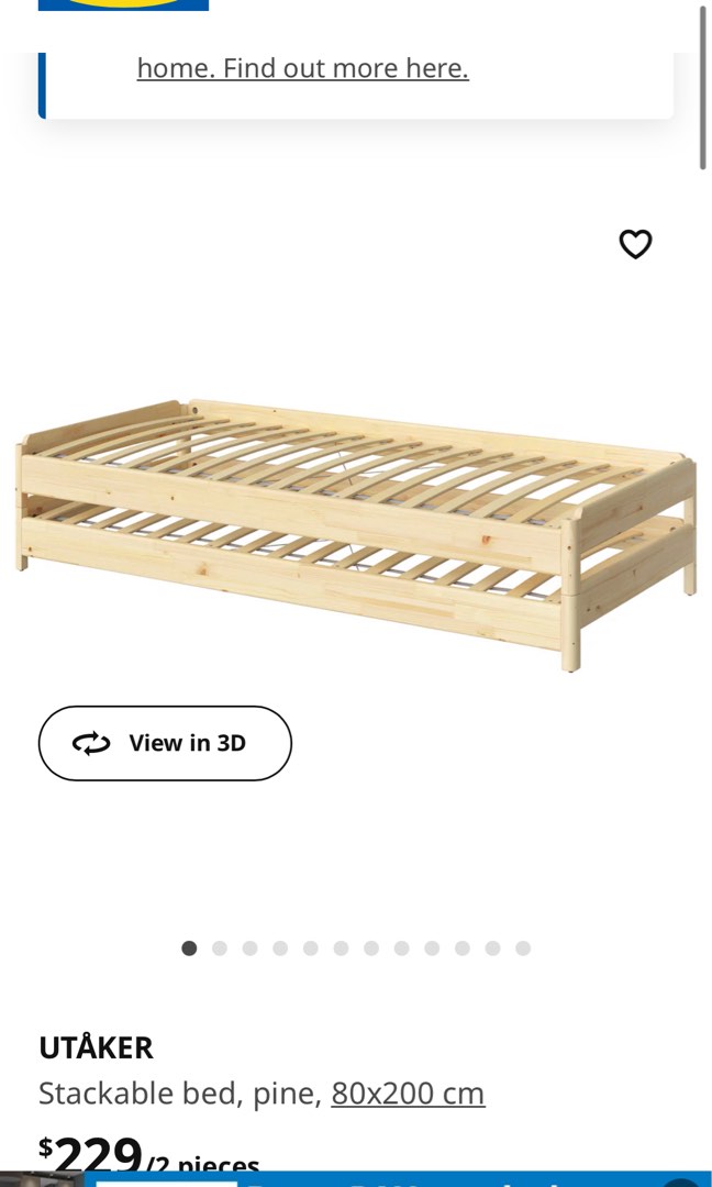 Ikea Utacker stack bed, Furniture & Home Living, Furniture, Bed Frames ...