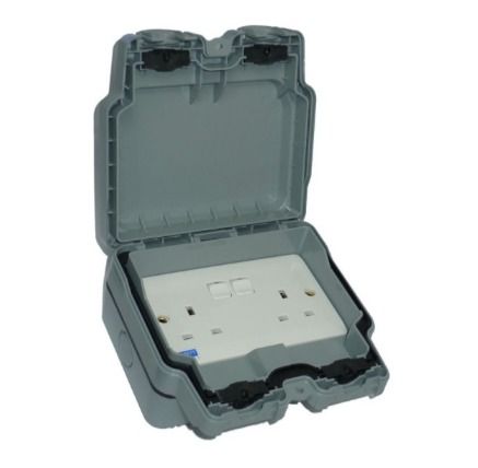 IP66 Weatherproof Waterproof Single Double Switch Socket Outlet 13A ...
