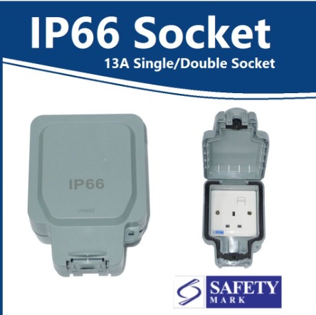 IP66 Weatherproof Waterproof Single Double Switch Socket Outlet 13A ...