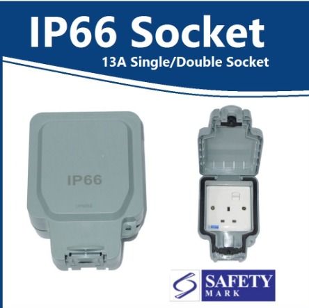 IP66 Weatherproof Waterproof Single Double Switch Socket Outlet 13A ...