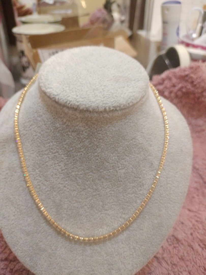 Jacatel Tennis Necklace in Gold, Women's Fashion, Jewelry & Organizers, Necklaces on Carousell