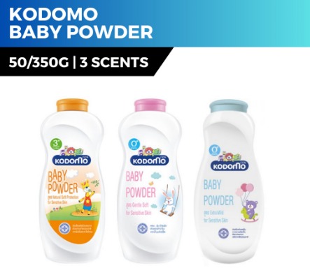 KODOMO Baby Powder Sensitive Skin For Newborns 50g 350g - Gentle Soft / Natural Soft Protection ...