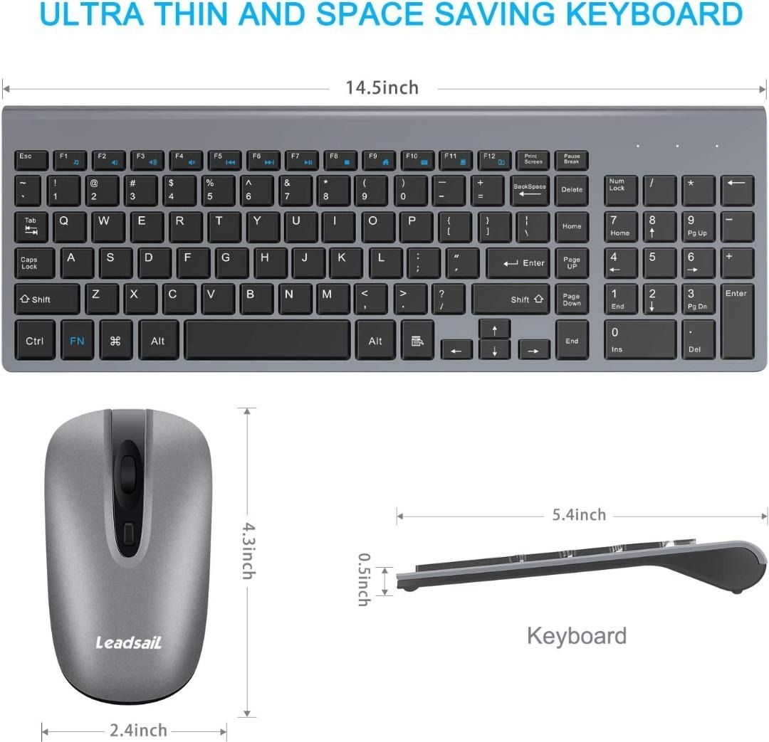 Leadsail Wireless Keyboard And Mouse Combo Wireless Mouse And Keyboards Cordless Usb Computer