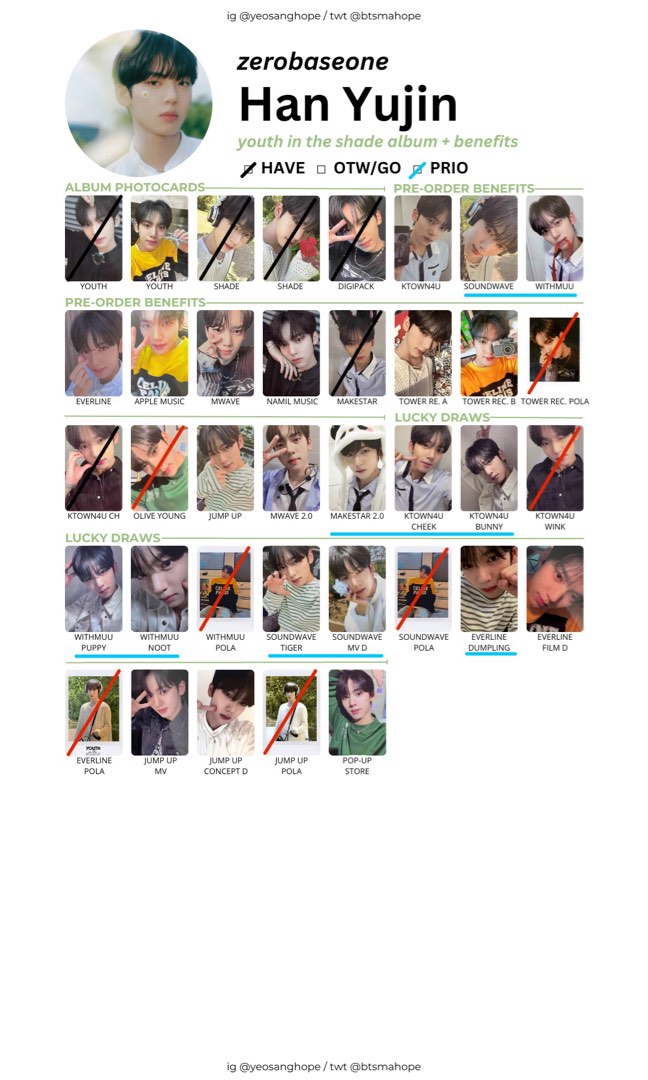 [LF/WTB] zerobaseone yujin pc zb1 han yujin pcs youth in the shade pob ...