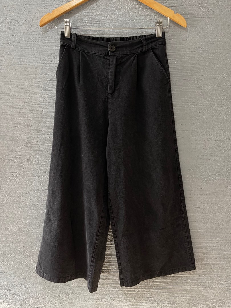 Linen Black Square Pants, Women's Fashion, Bottoms, Other Bottoms on ...