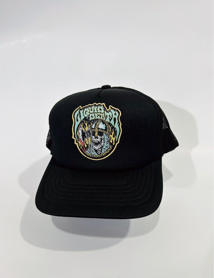 LIQUID DEATH TRUCKER HAT, Men's Fashion, Watches & Accessories, Caps ...