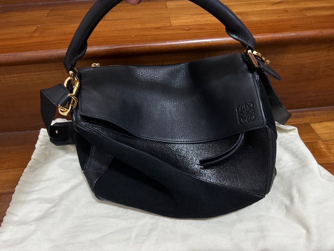 Loewe puzzle black bag, Luxury, Bags & Wallets on Carousell