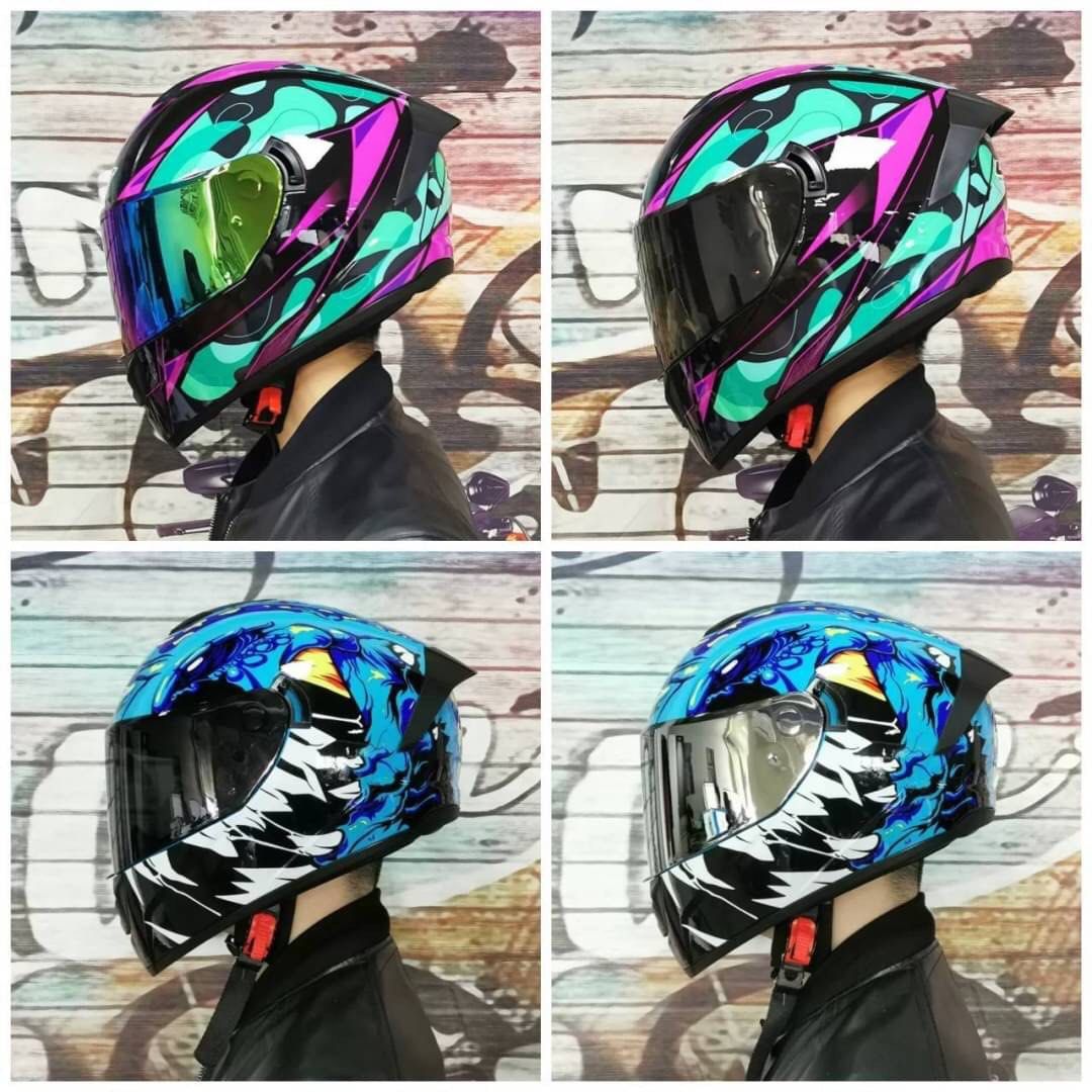 LVS full face motorbike helmet with double visor Model: lvs-701 100% ...