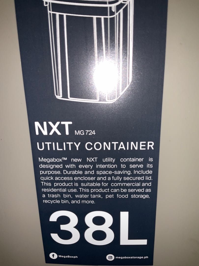 Megabox Utility Container/ Waste Bin 38 li, Furniture & Home Living ...