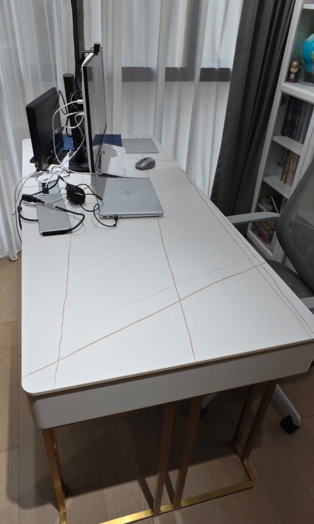 Modern style Study table with marbel top, Furniture & Home Living ...